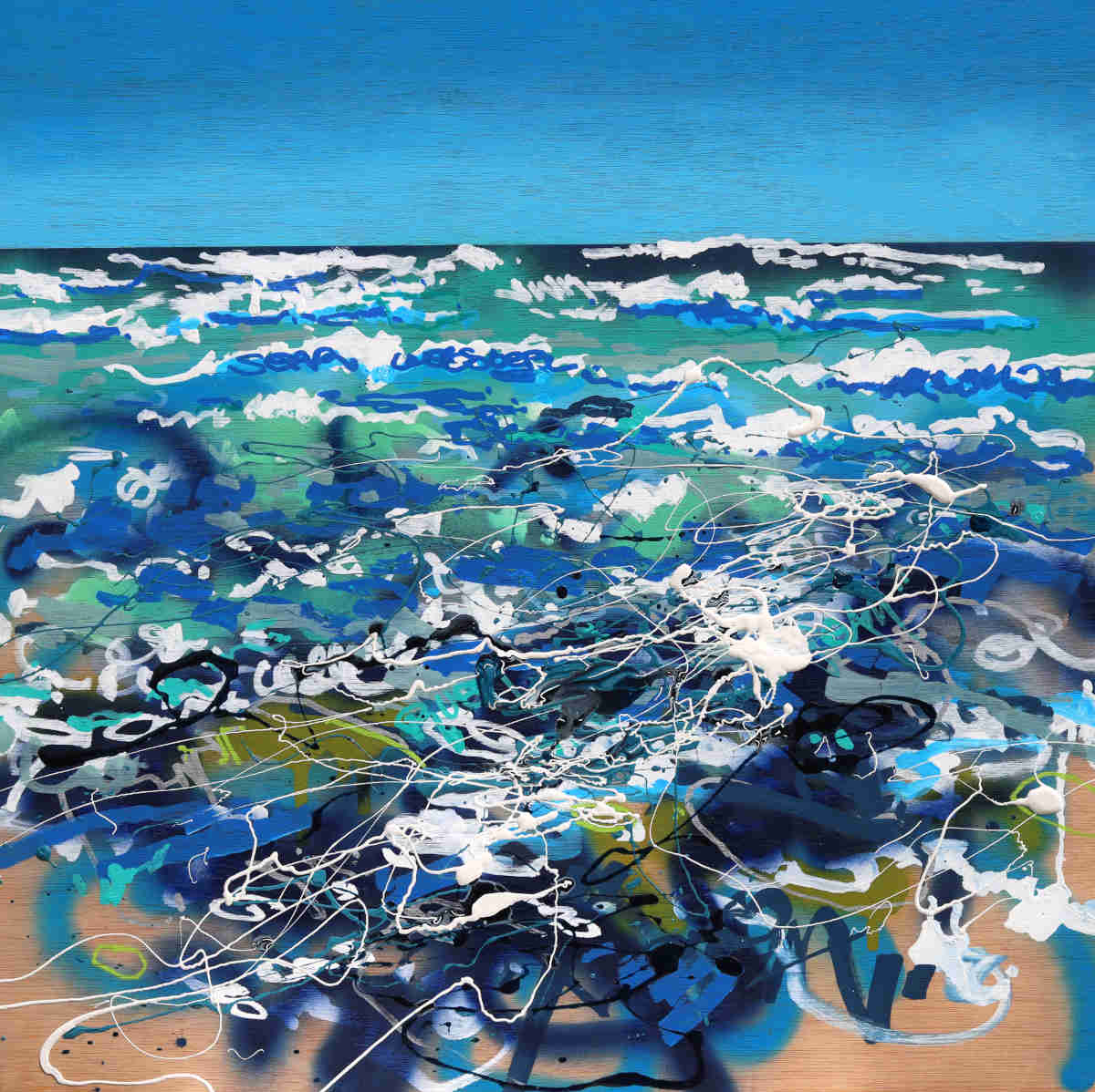 'Arrival' stunning landscape-graffiti painting for sale by artist Joe ...